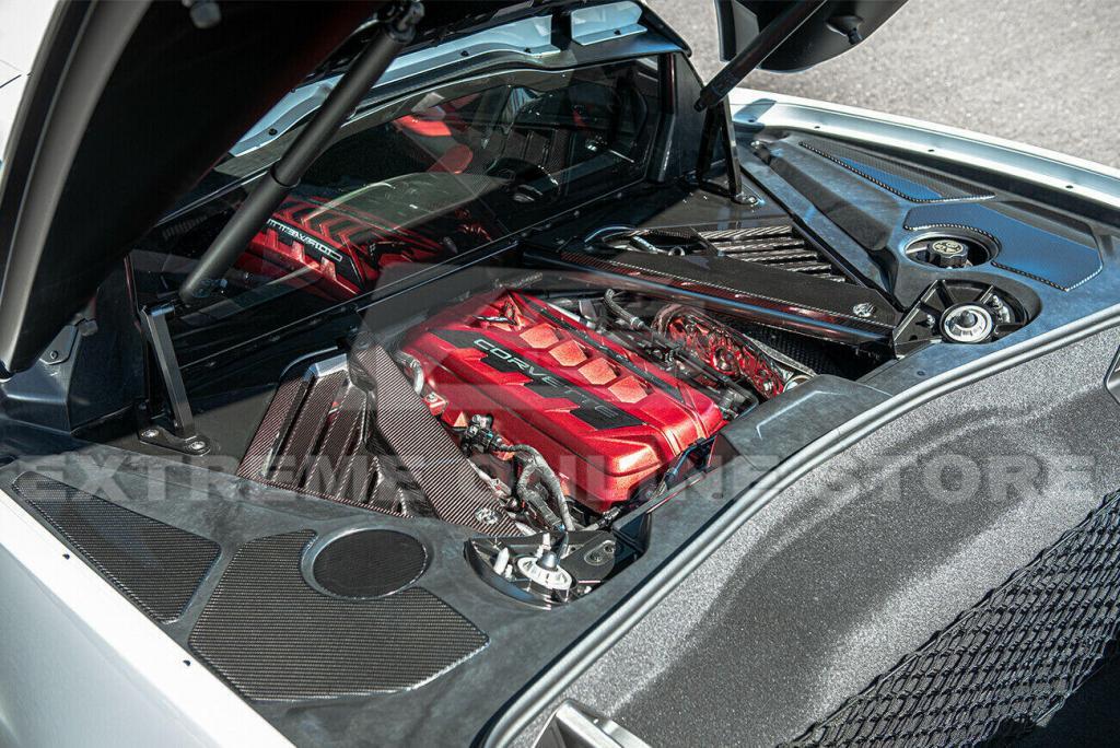 2020-2024 C8 Corvette Carbon Fiber Engine Bay Trim Panel Overlay Cover ...