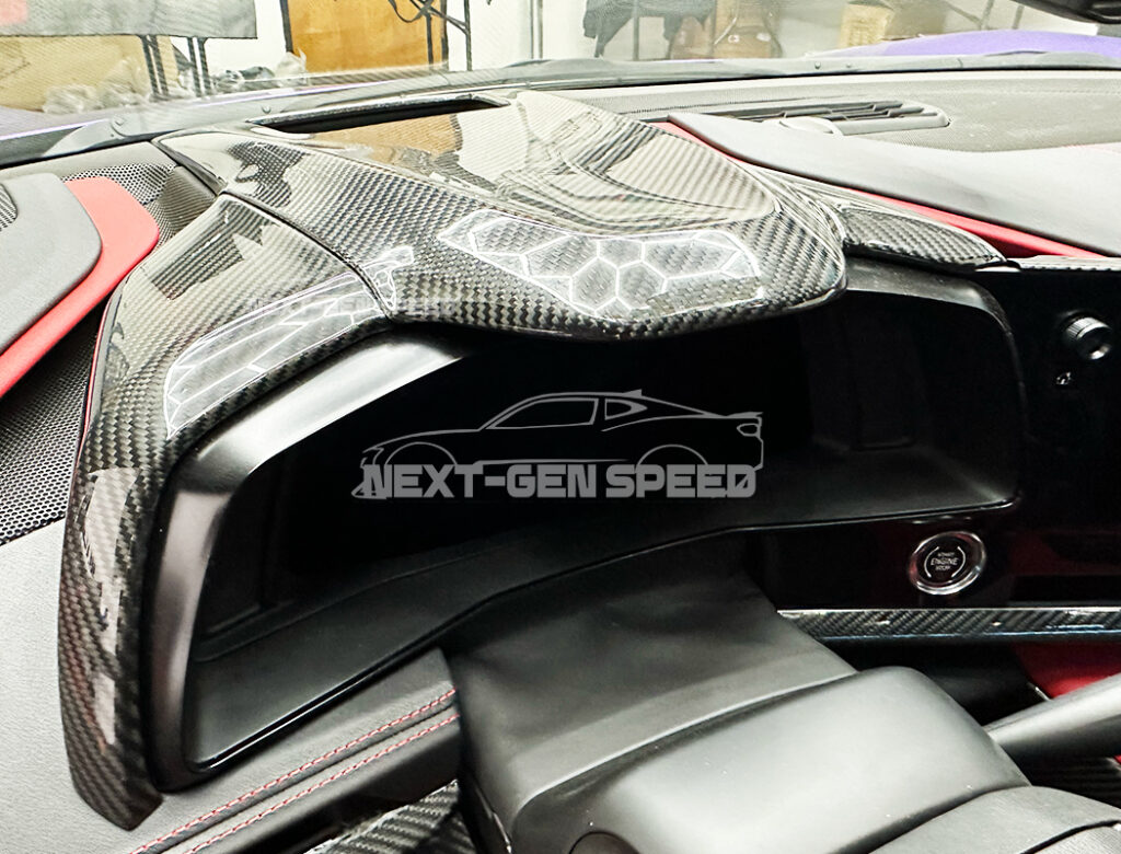 2020-24 C8 Corvette Carbon Fiber Speedometer Gauge Cluster Cover | Next ...