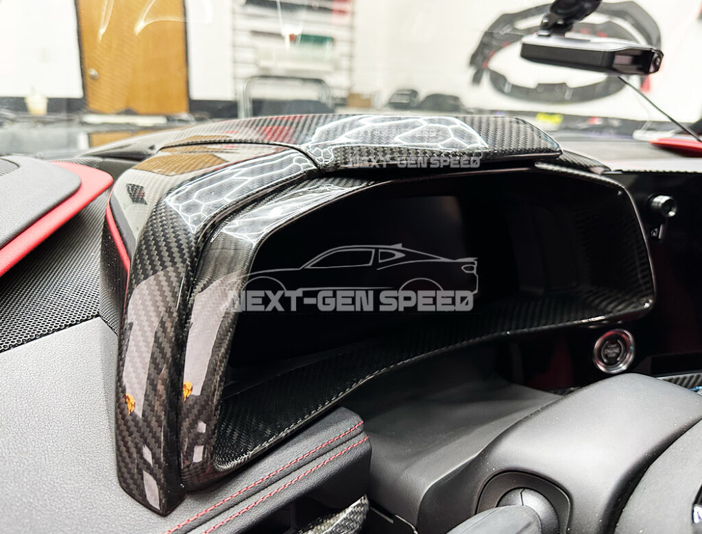 2020-24 C8 Corvette Carbon Fiber Speedometer Gauge Cluster Cover | Next ...