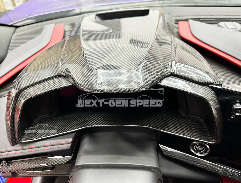 2020-24 C8 Corvette Carbon Fiber Speedometer Gauge Cluster Cover | Next ...