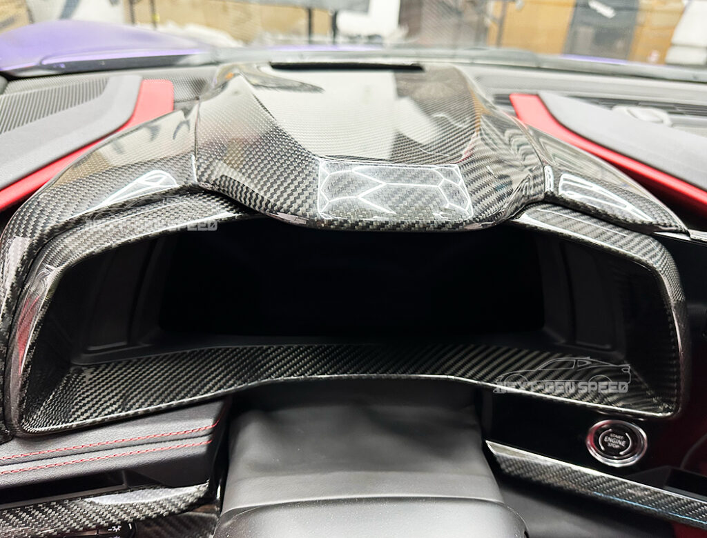 2020-2023 C8 Corvette Carbon Fiber Speedometer Gauge Cluster Cover ...