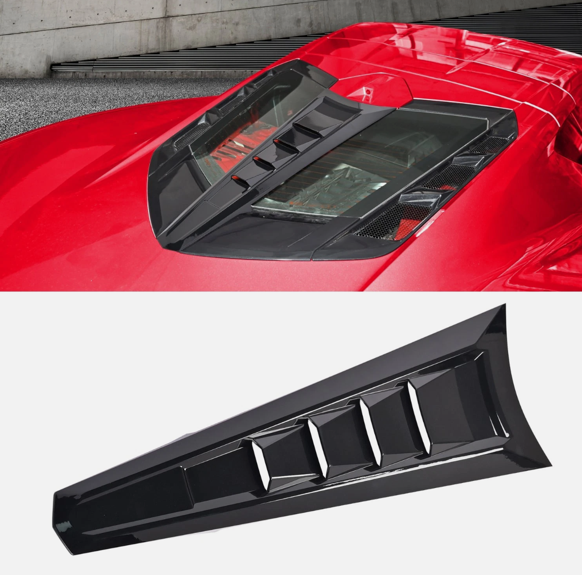 C8 Corvette ZR1 Style Rear Hatch Split Window Louver - Next-Gen Speed