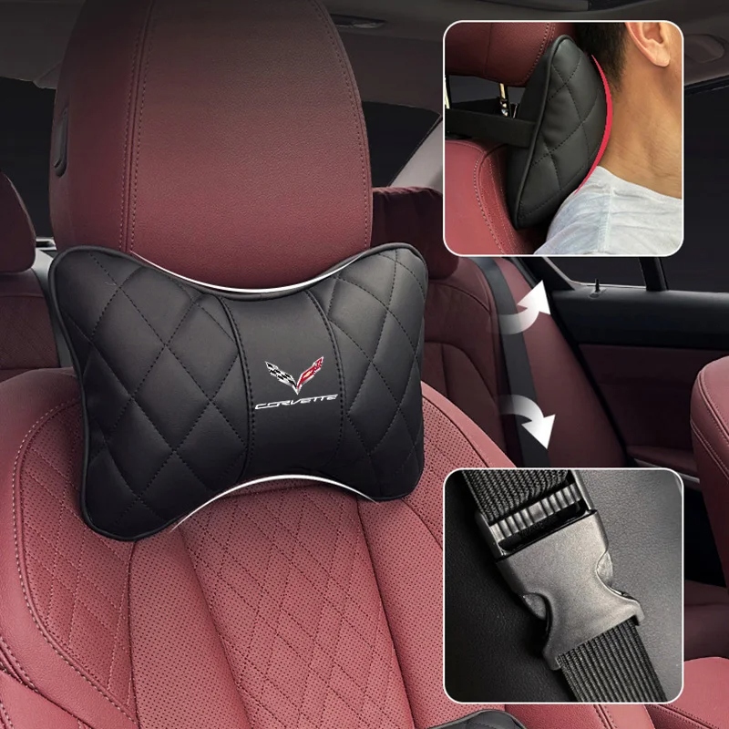 Corvette Seat Neck Pillow (Black / Red) – Next-Gen Speed